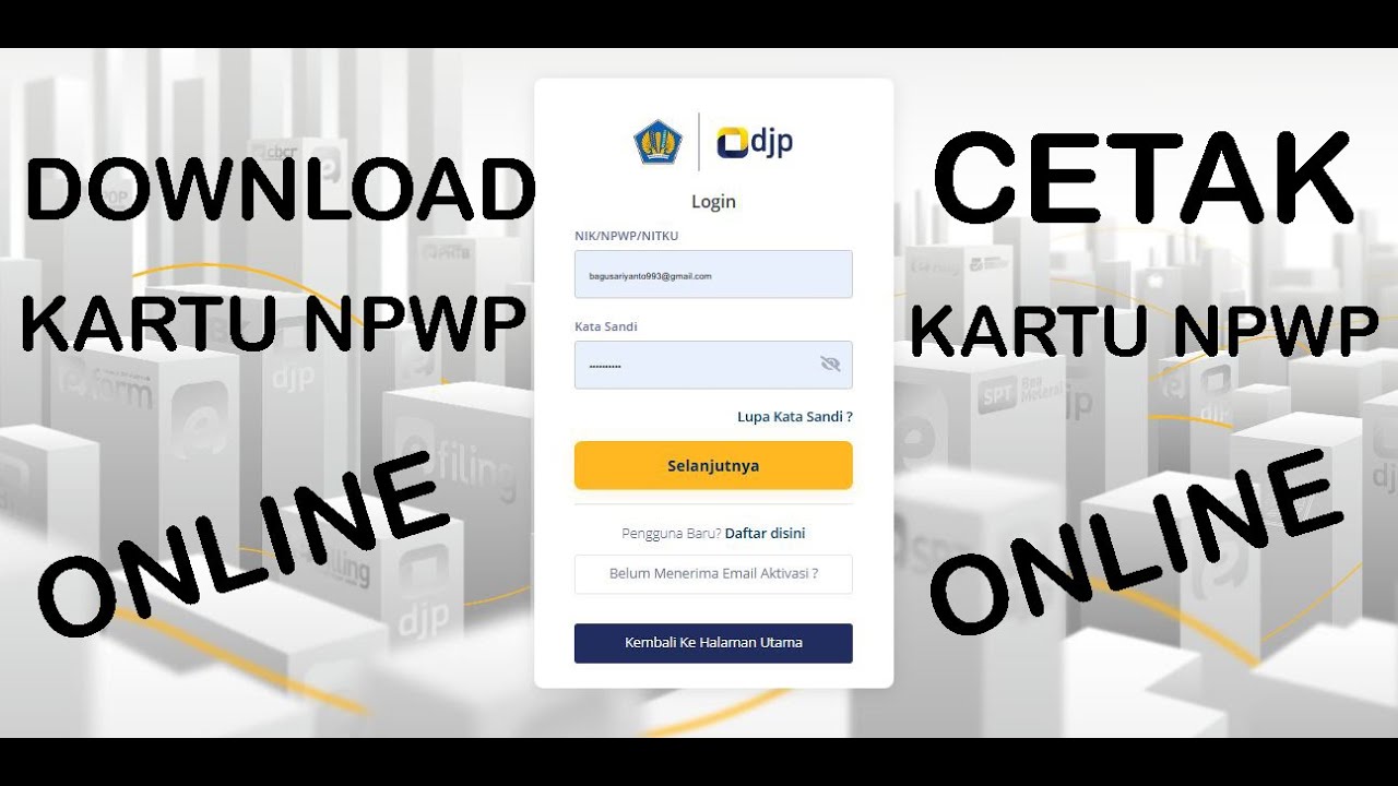 CARA DOWNLOAD DAN CETAK KARTU NPWP SECARA ONLINE - YouTube