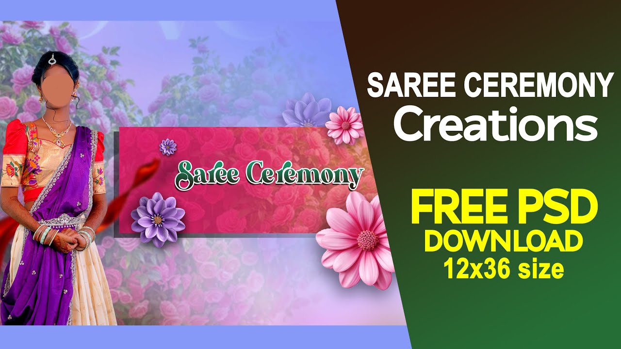 PSD Template 300 DPI Free Downlaod 12x36 Saree ceremony Full Creations ...