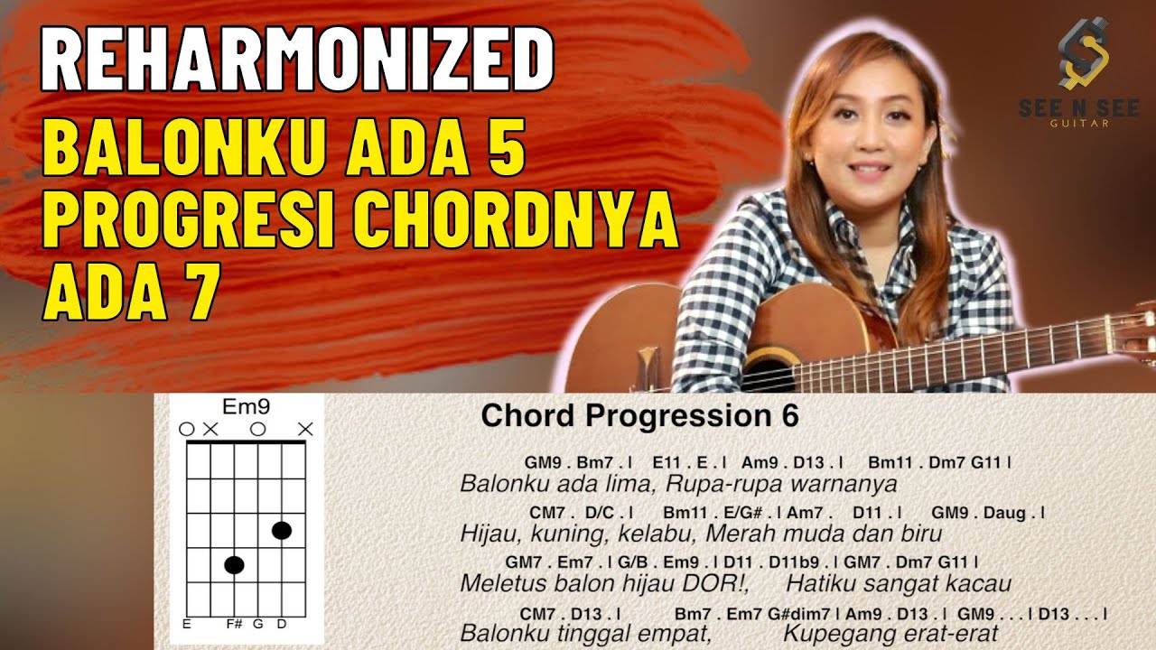 7 LEVEL PROGRESI CHORD DI LAGU BALONKU ADA 5 (REHARMONIZE/REHARMONISASI ...