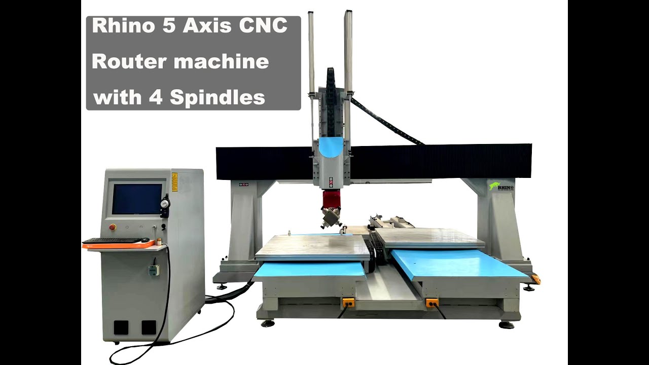 5 axis CNC Router Machine with 4 Spindles - YouTube