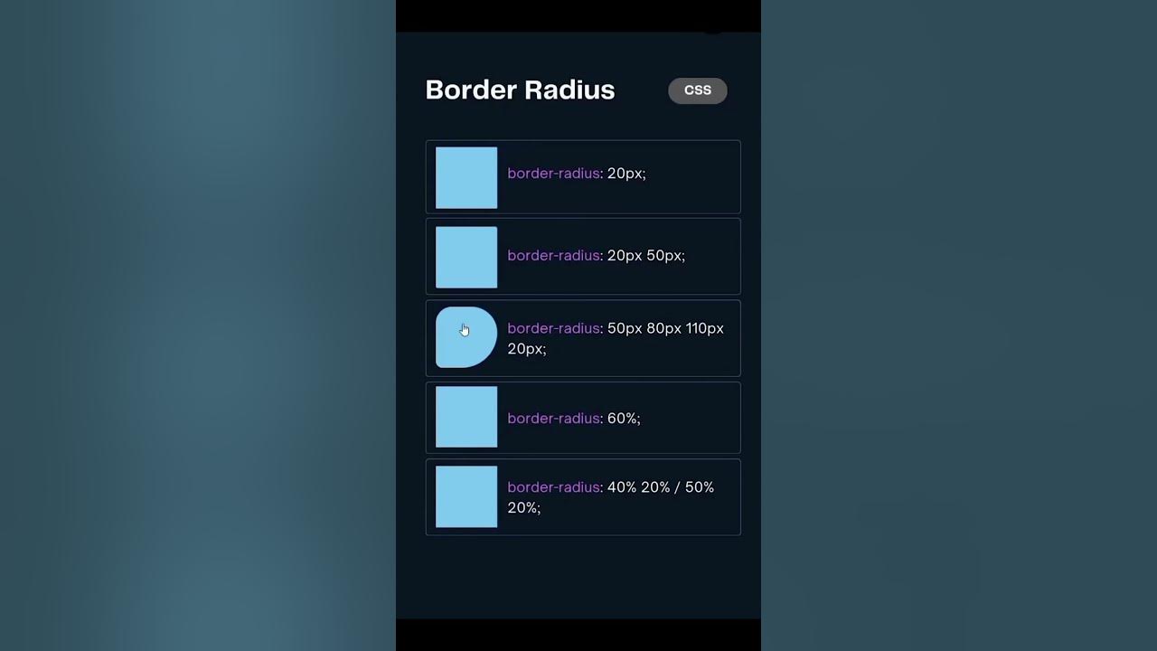 Master Border Radius In Css Css Visualized Css Tipsandtricks Codemonarch Youtube 3996