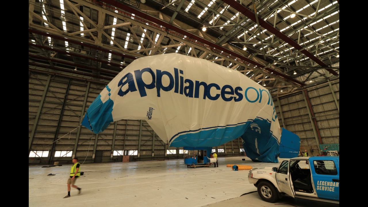The Legend Blimps Deflation at Tullamarine Airport - YouTube