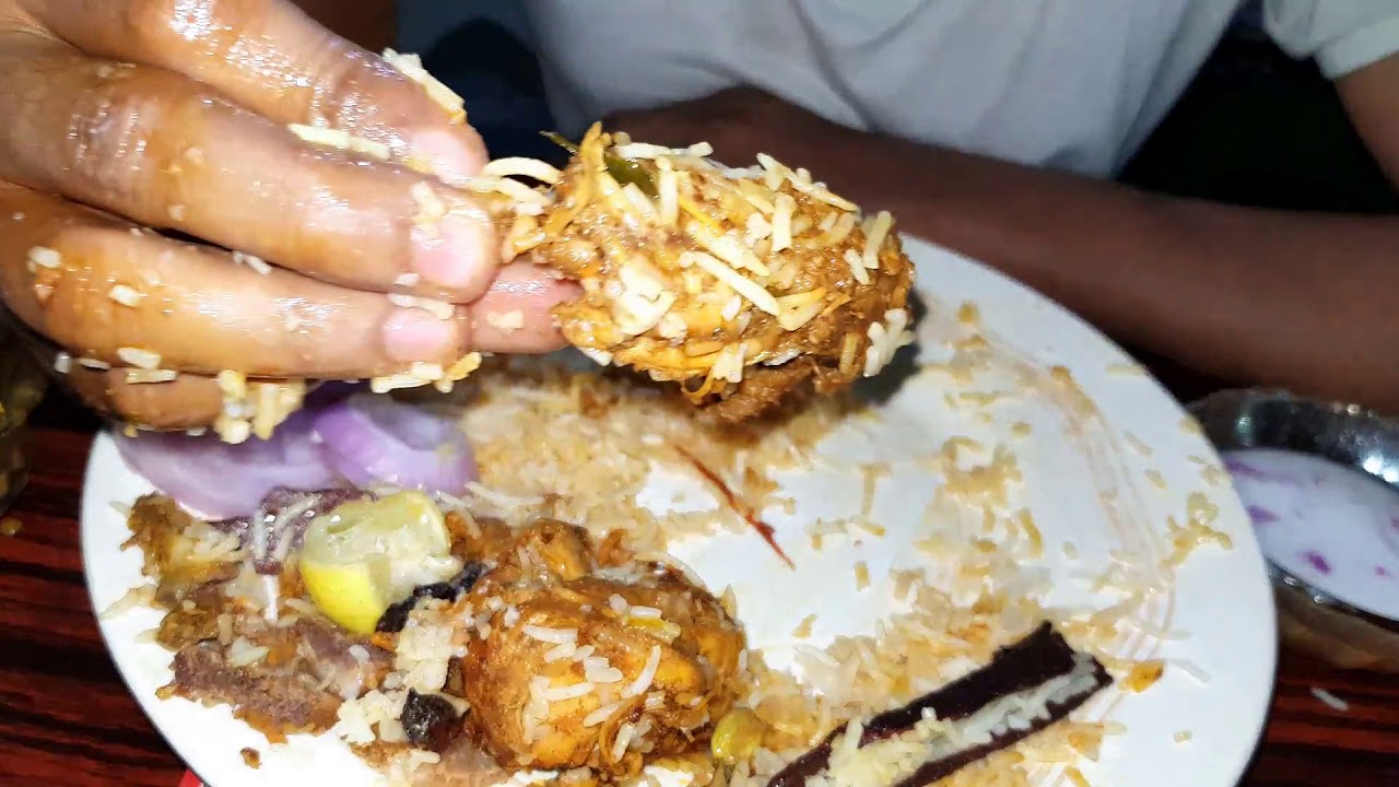 Eating : Chicken biryani eating with hands with peaceful sounds that ...