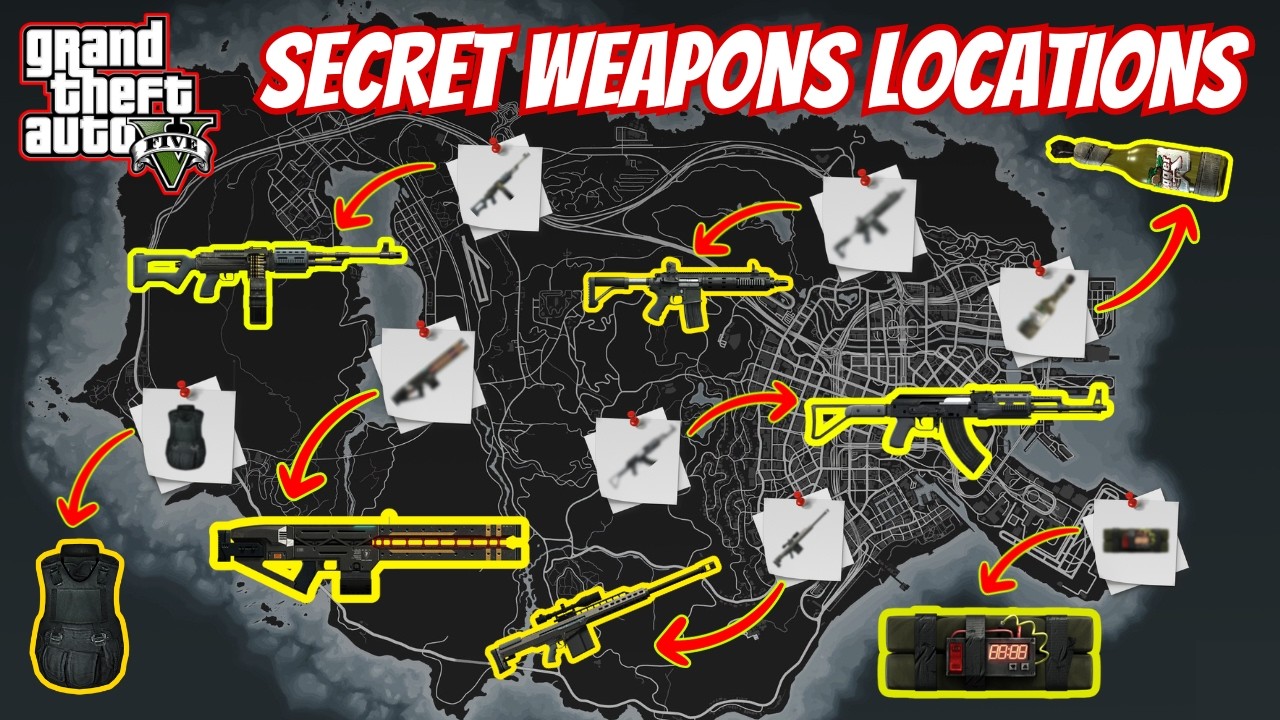 Hidden Secret Weapons Locations in GTA 5 | *NO MODS* Story mode | Mc ...