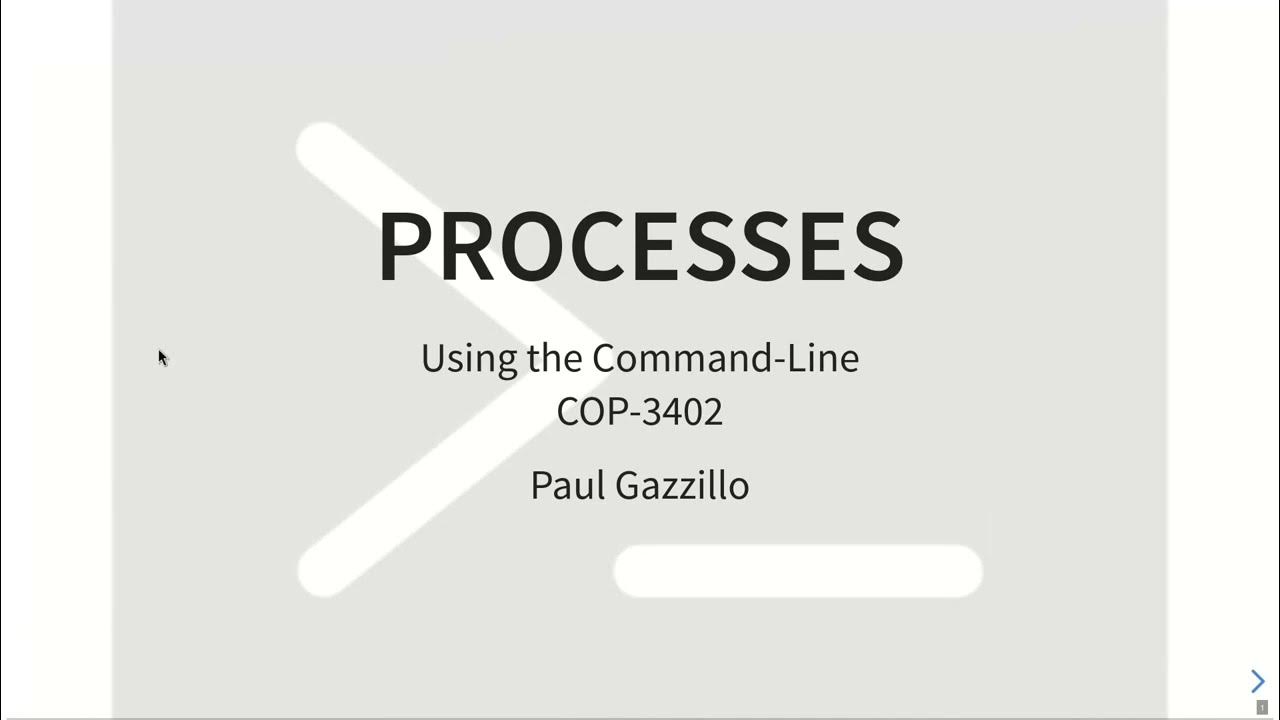 (4) Using the command-line: Processes (COP-3402 Fall 2024) - YouTube