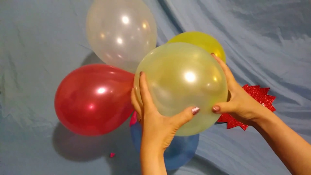 COLORFUL BALLOONS POP IN SLOW MOTION! - YouTube