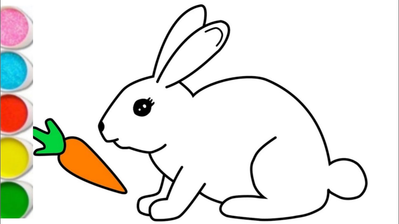 how to draw and color a rabbit for kids&toddlers - YouTube