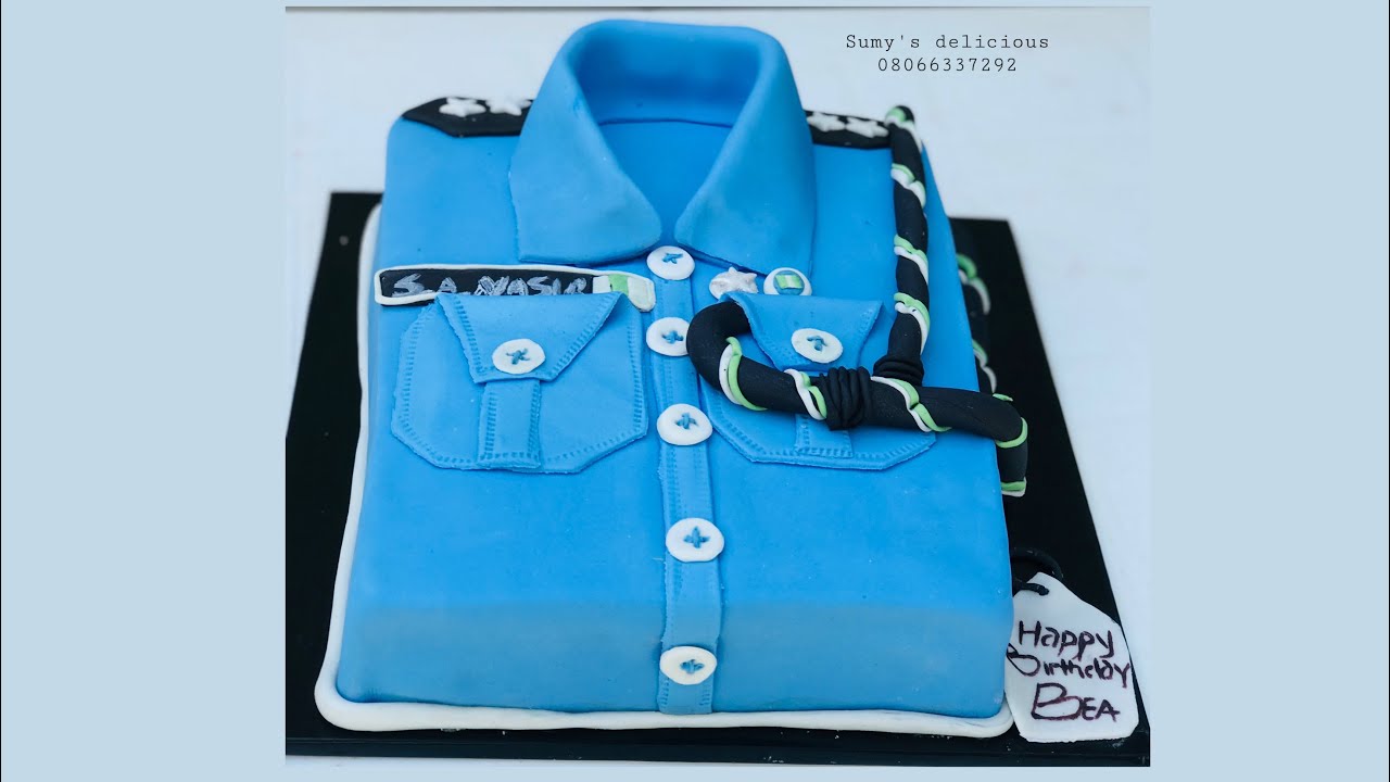 Police uniform fondant cake - YouTube