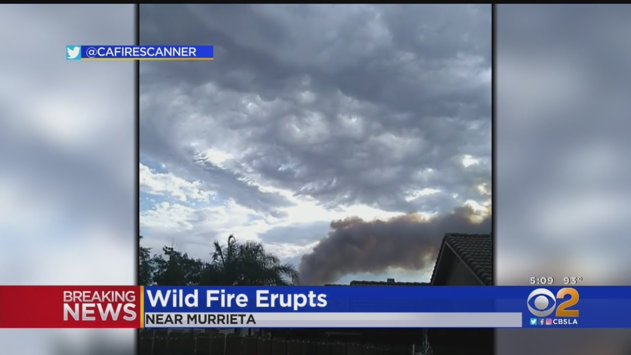 Possible Lightning Strike Sparks Brush Fire Near Murrieta - YouTube