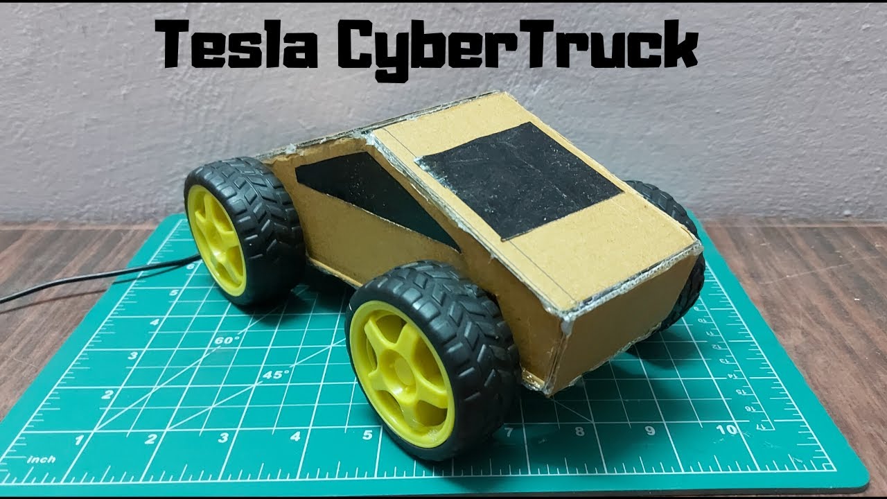 How to make a Tesla Cybertruck Car at Home with Cardboard - YouTube