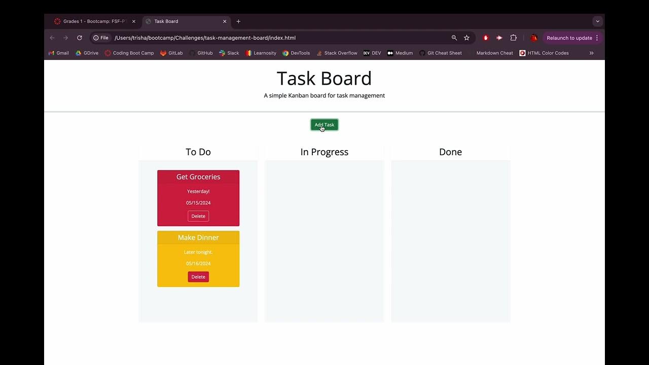 Task Management Board - YouTube