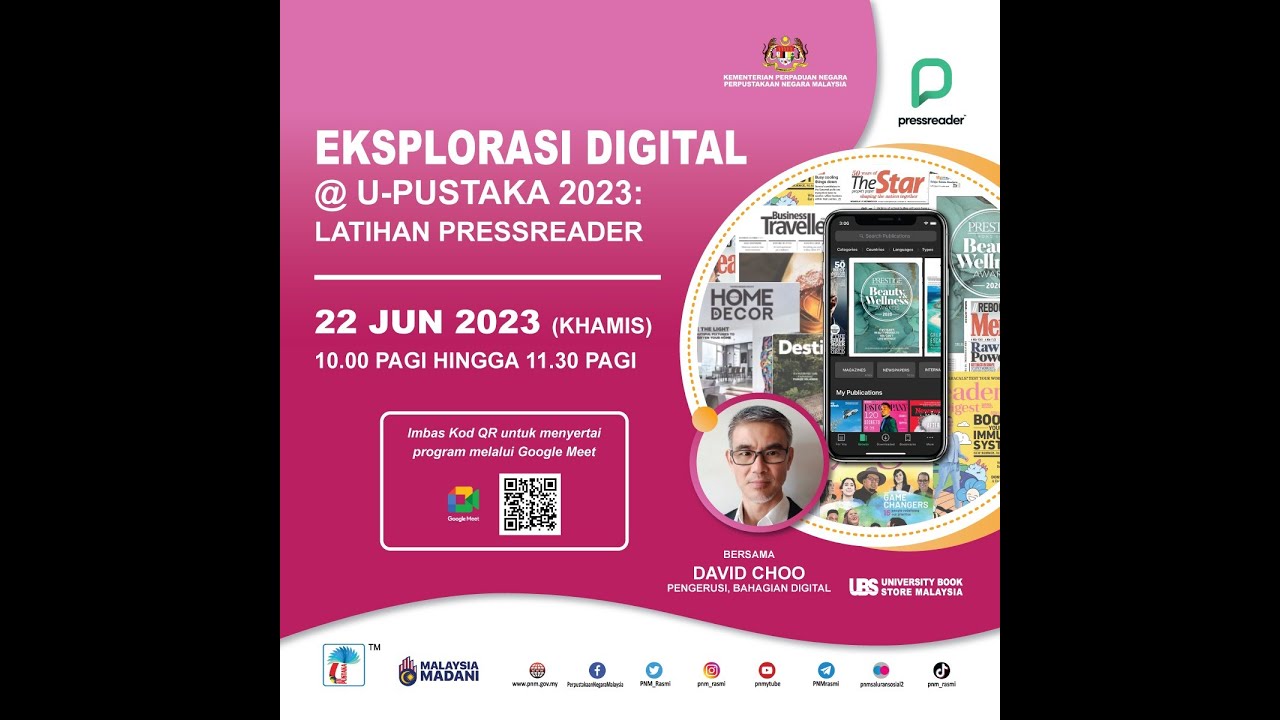 VIDEO EKSPLORASI DIGITAL @ u-PUSTAKA 2023: LATIHAN PANGKALAN DATA PRESSREADER - YouTube