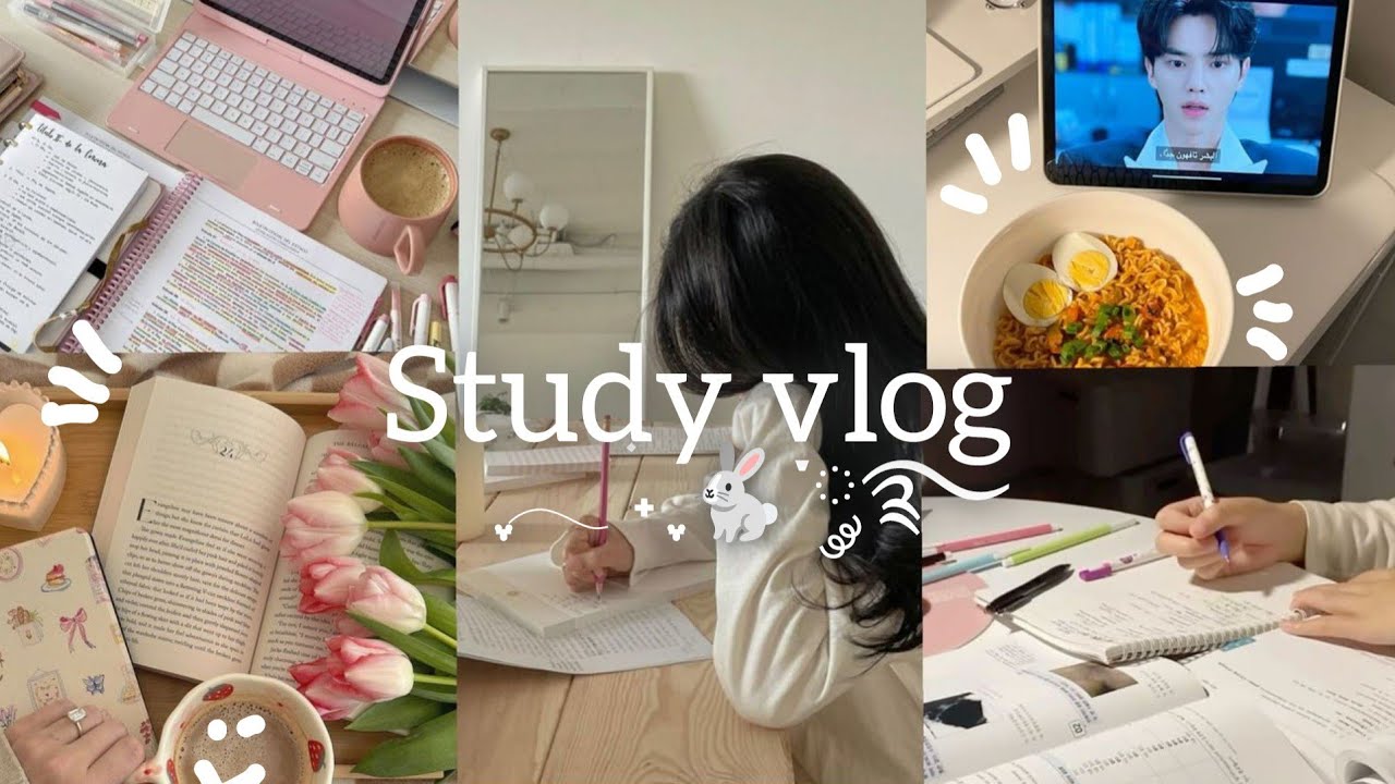 (Realistic) Study vlog🎀| taking notes, studying, journaling, more ...