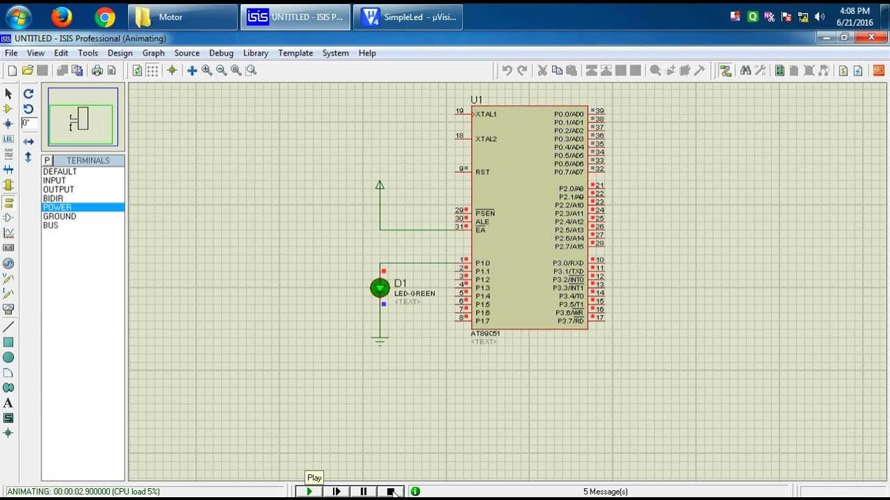 Tutorial No 1: Simple Led glowing using Micro-controller AT89c51 - YouTube