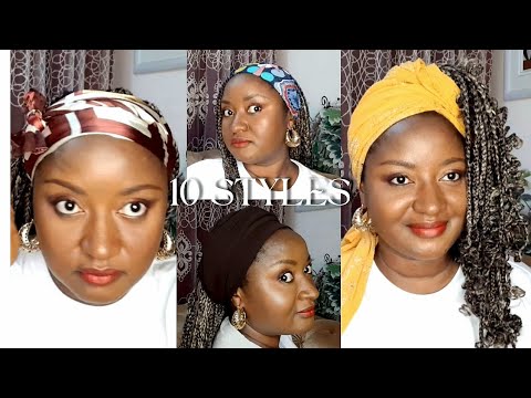 10 Quick & Easy HEAD WRAP/TURBAN STYLES For Braids /Locs/Senegalese ...
