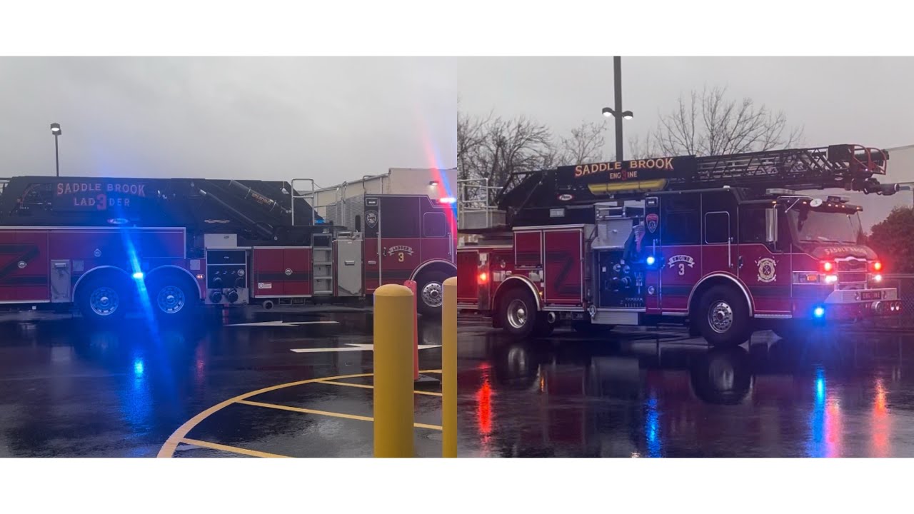 Saddle Brook Fire Department Ladder 3 And Engine 3 Responding To An ...