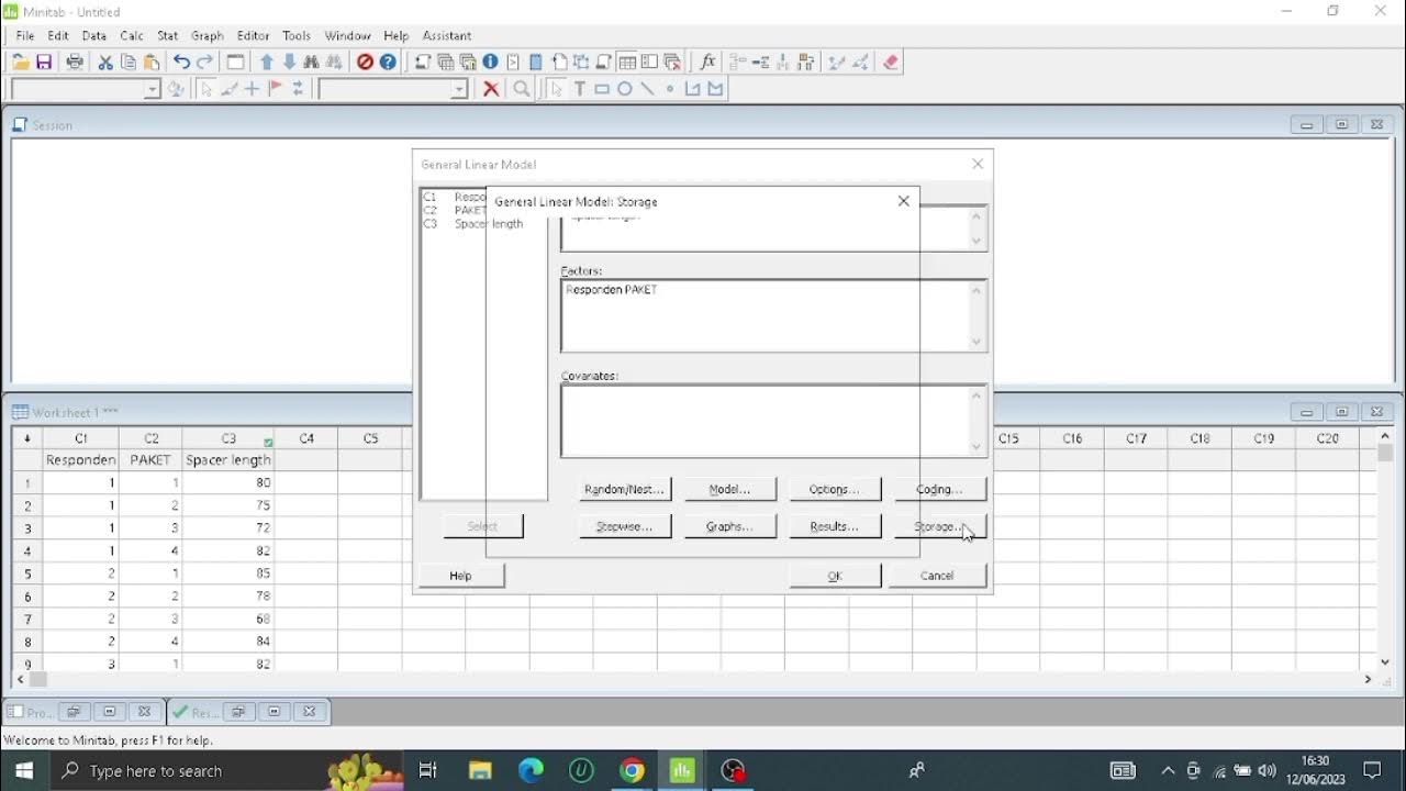 Cara menyelesaikan soal Two Way Anova menggunakan aplikasi minitab - YouTube