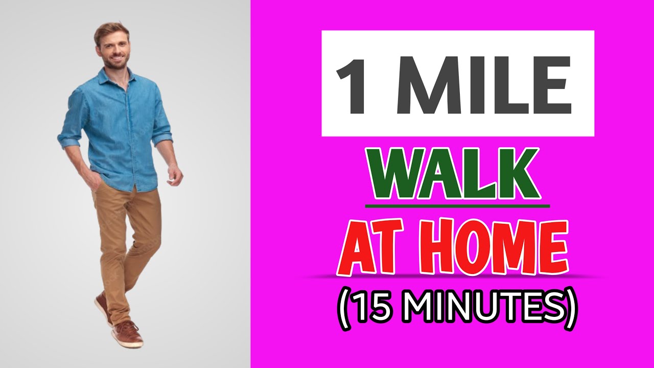 1 Mile Happy Walk [ Home Workout for Fitness ]। Walk 1 Mile at Home for ...