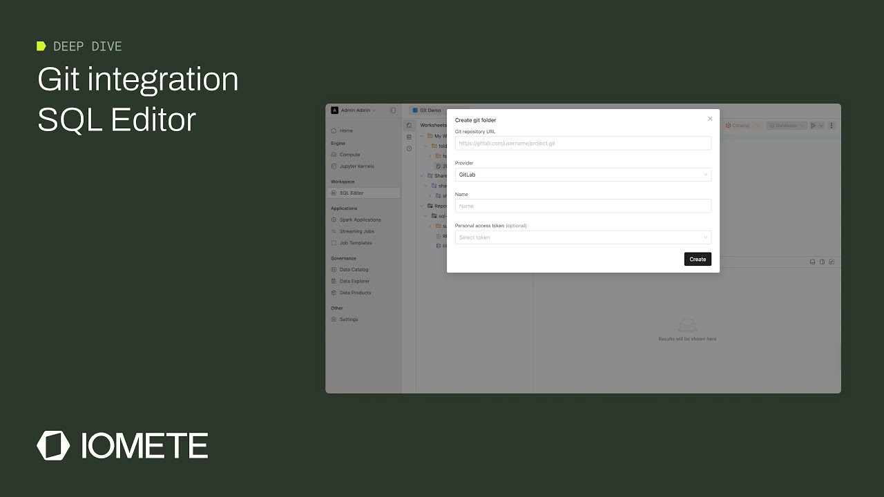 Git integration IOMETE SQL Editor - YouTube