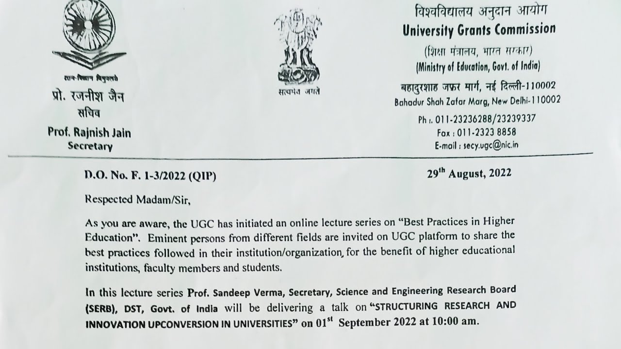 UGC online lecture series by Prof. Sandeep verma on "structuring ...