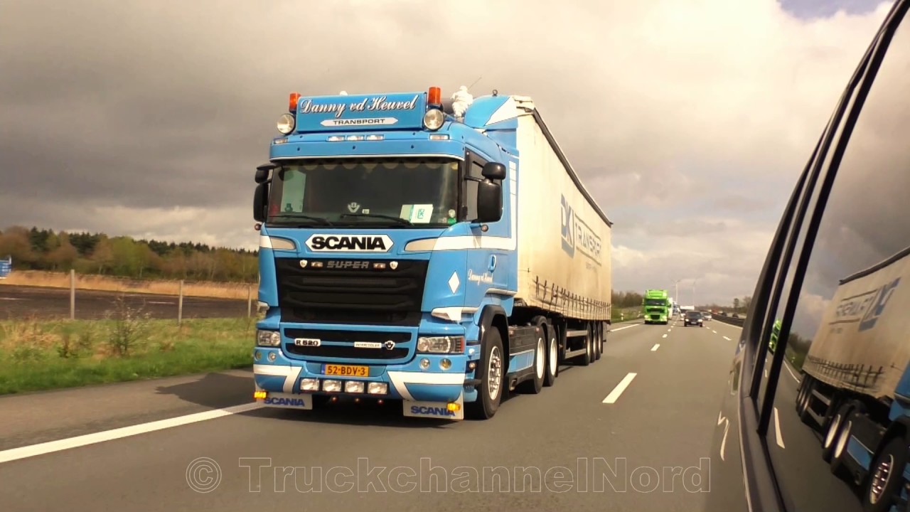 SCANIA V8/DAF XF/VOLVO FH - DKJ Transport with heavy load [HD] - YouTube