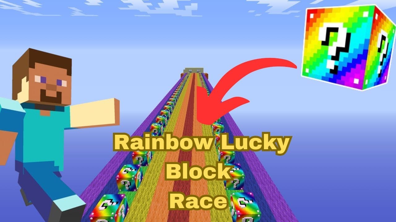 Rainbow Lucky Block Race With Brother|Minecraft - YouTube