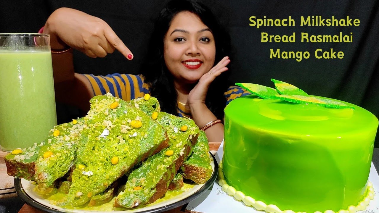Eating Cake Kaccha Mango Cake, Green Bread Rasmalai, Spinach Milkshake ...