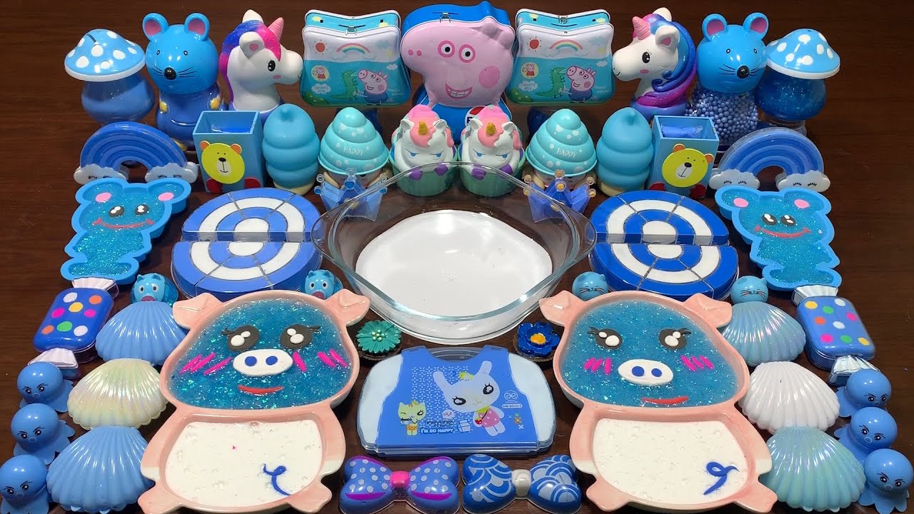 BLUE Slime !! Mixing Random Things Into Slime !! Most Satisfying DIY ...