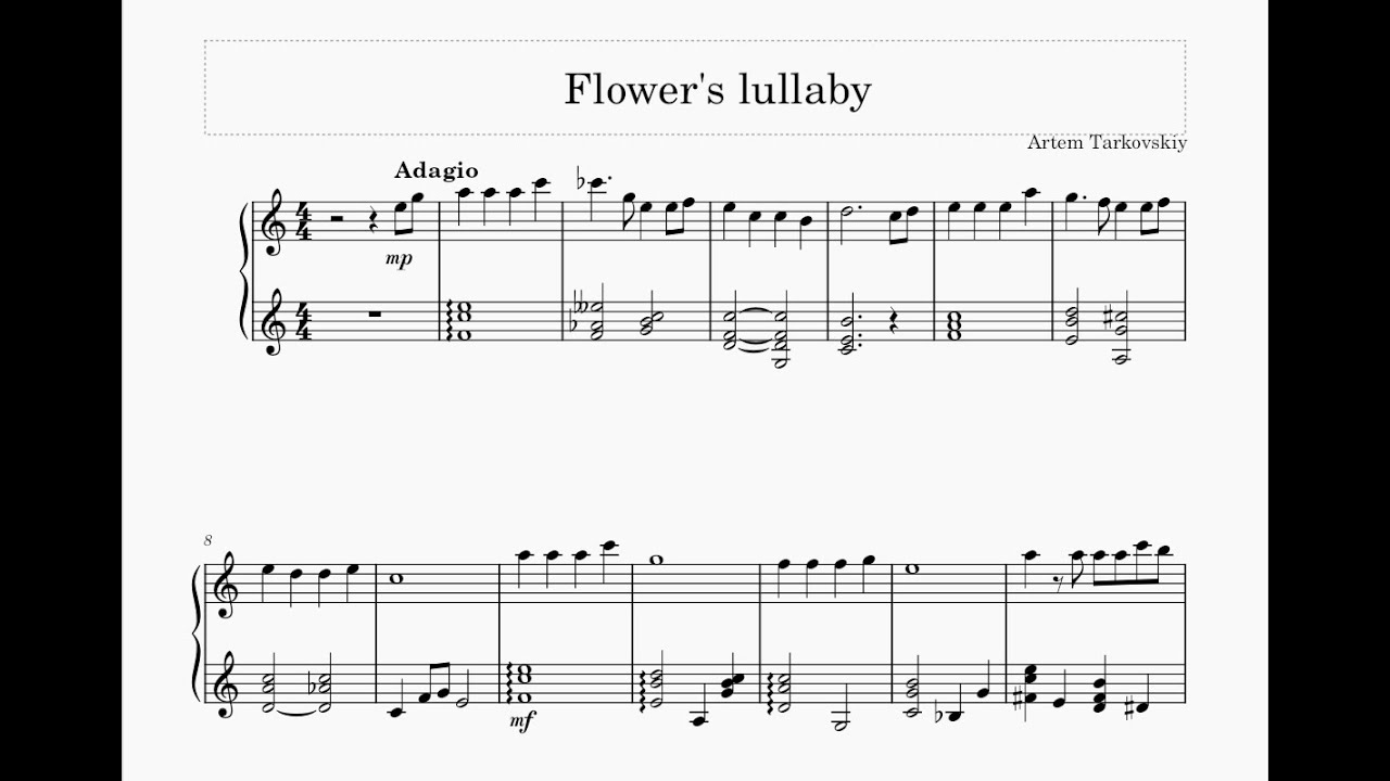 【Flower's lullaby】by Artem Tarkovskiy - YouTube
