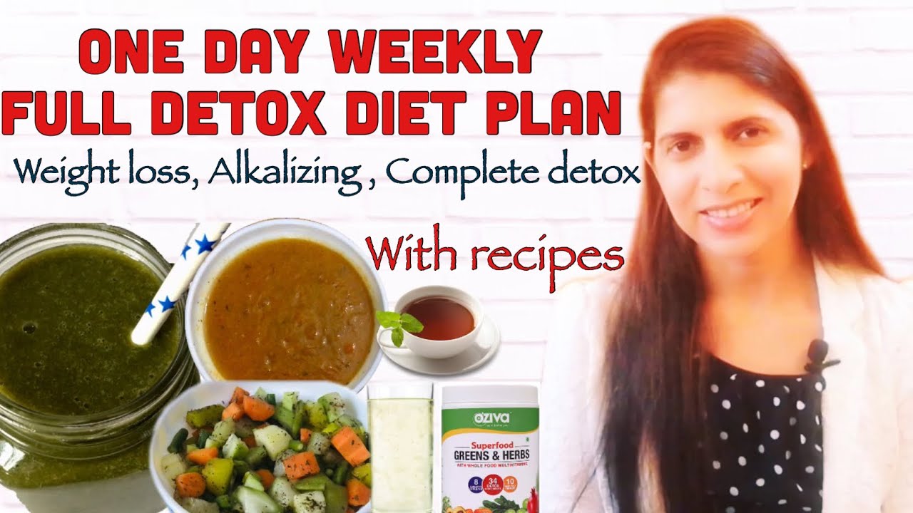 Weekly One Day Detox Diet Plan | Full day Detox Breakfast, Lunch ...