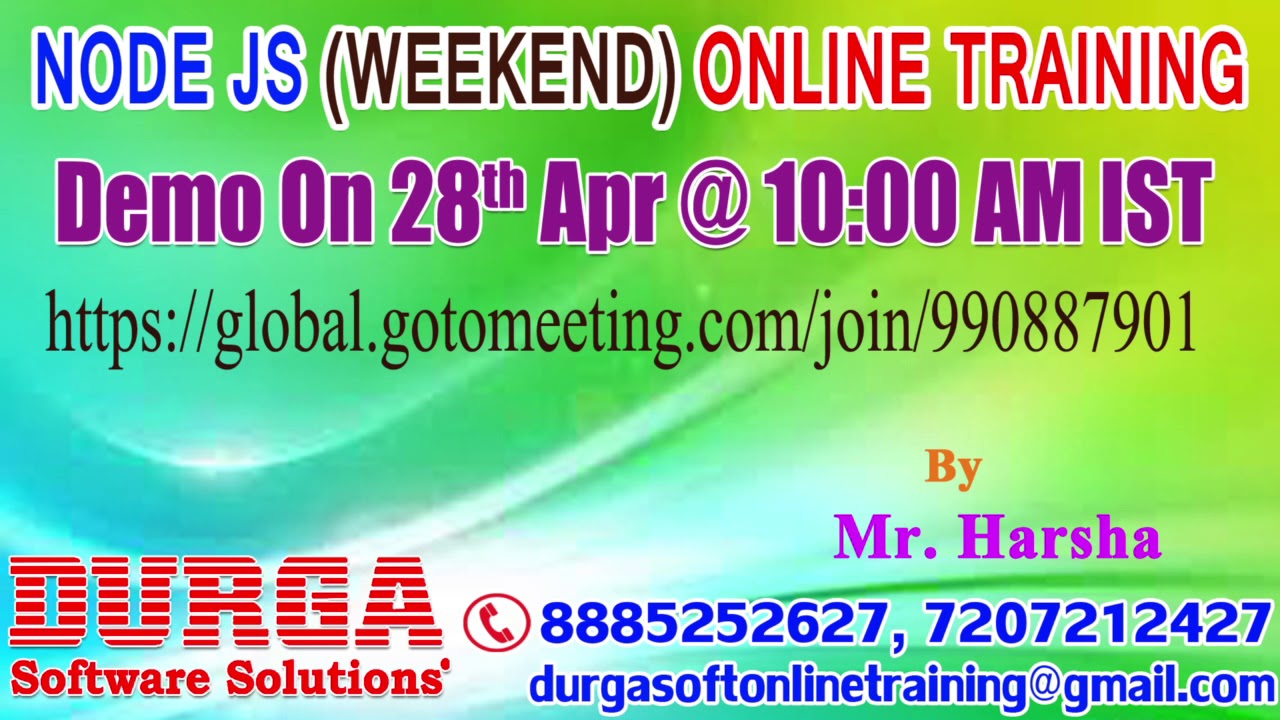 NODE JS (Weekend) Online Training in DURGASOFT - YouTube