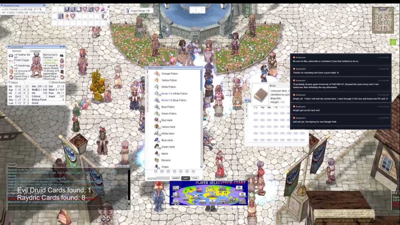 Ragnarok Online: Evil druid hunting with Grand Cross Paladin day 2 ...