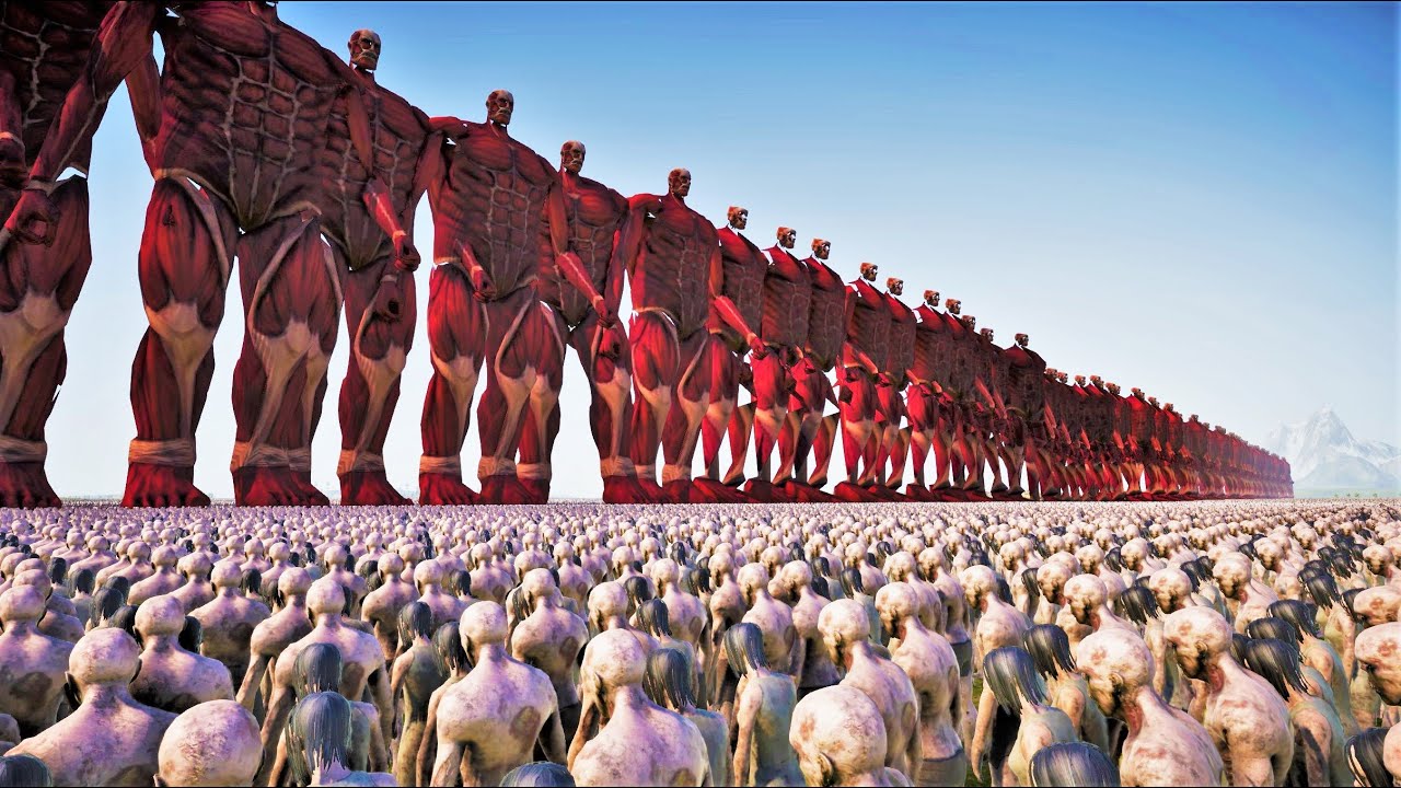 100 COLOSSAL TITAN vs 8 MILLION ZOMBIES - Ultimate Epic Battle ...