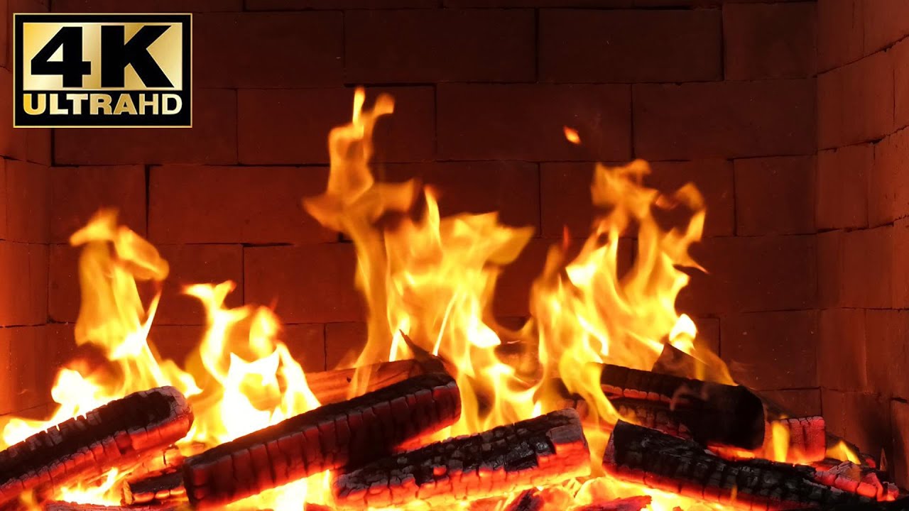 Fireplace Video for Relaxation 4K. Soothing Fireplace Sounds for Winter ...