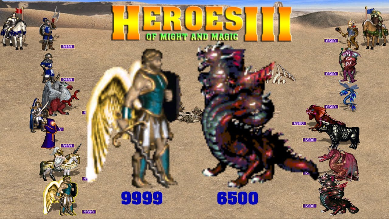 HEROES 3 COMBAT 9999 EACH SLOT CASTLE VS 6500 EACH SLOT FORTRESS L8L9 - YouTube