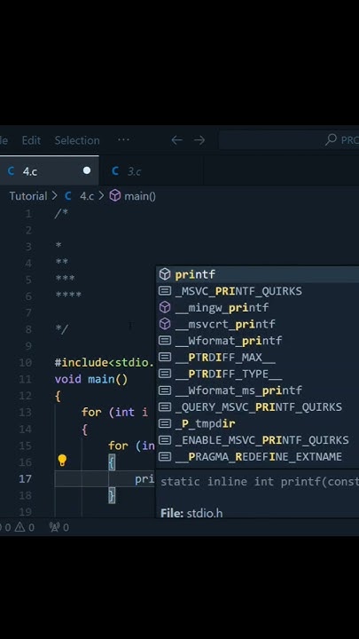 Half pyramid star pattern in C #clanguageprogramming #education #programming #coding - YouTube
