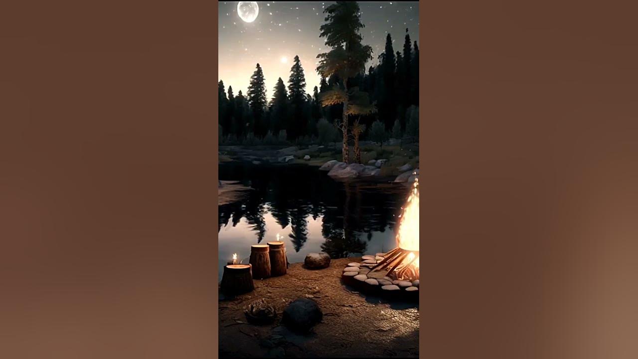 852hz Music With Nature Sounds Forest Stream Bird And Crackling Fire