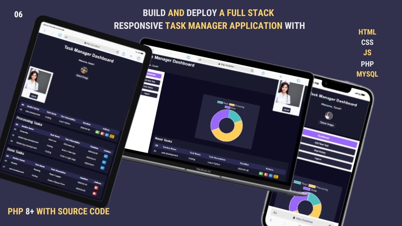 Task Manager App 06 How To Add A Php Active Class To The Active Page Youtube
