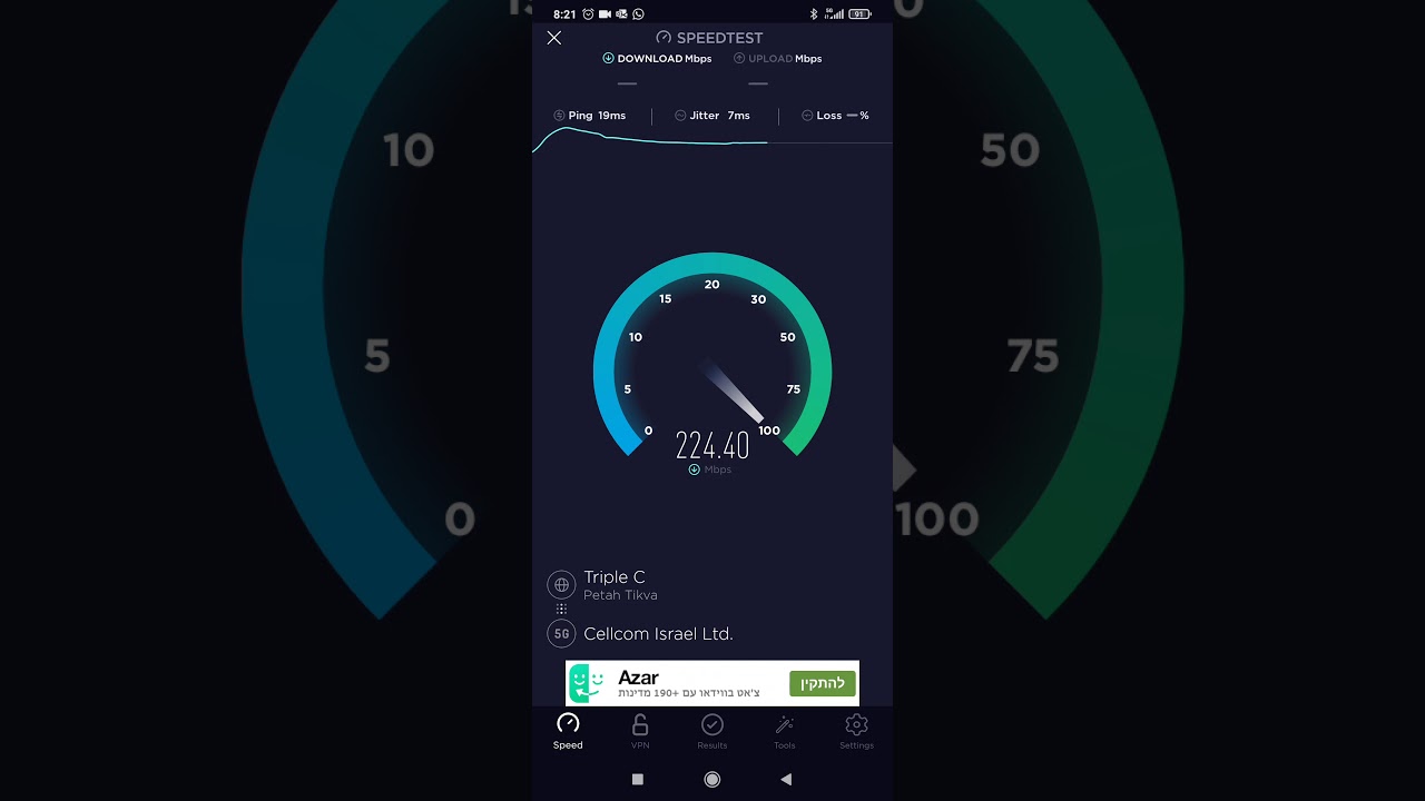 5G Speed test - Israel [Cellcom] - YouTube