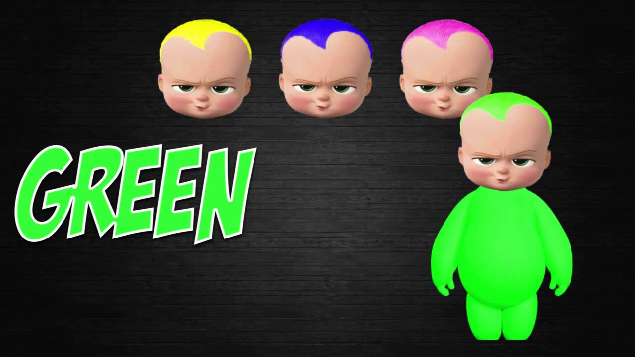 Finger Family song with WOODEN FACE Learn Colors Boss Baby Colors ...
