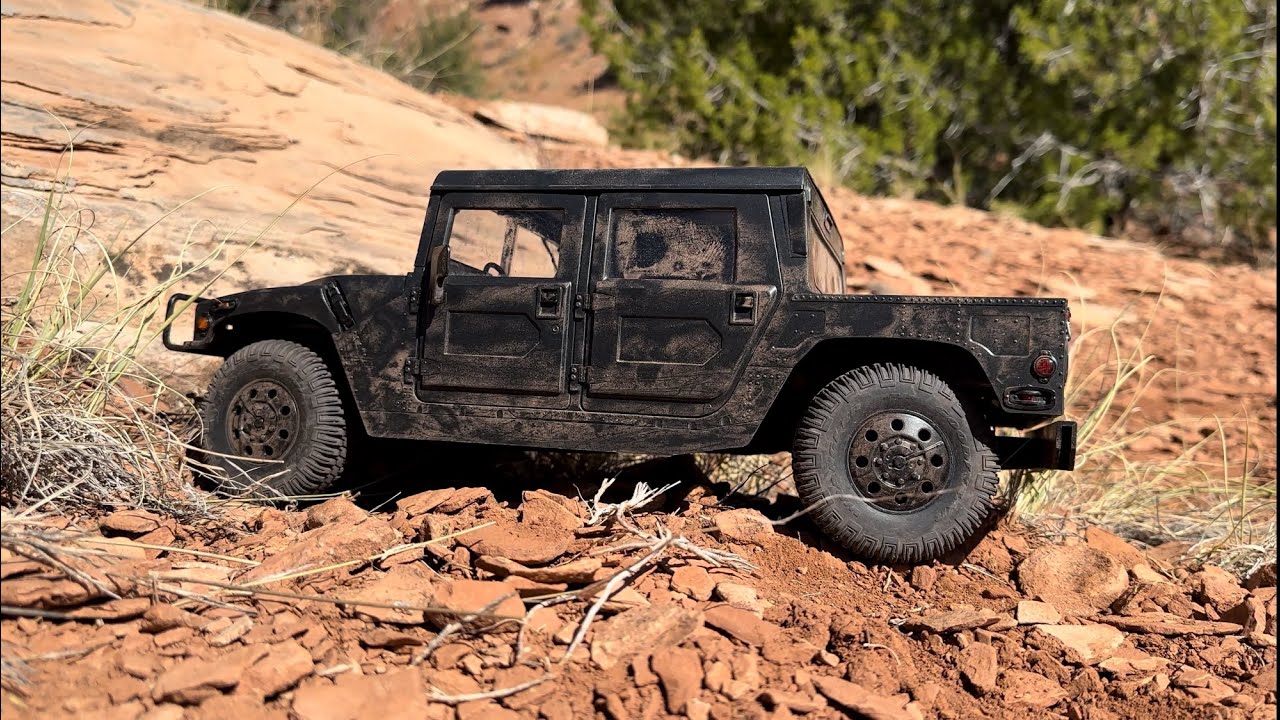 FMS Hummer H1 battles the terrain. - YouTube