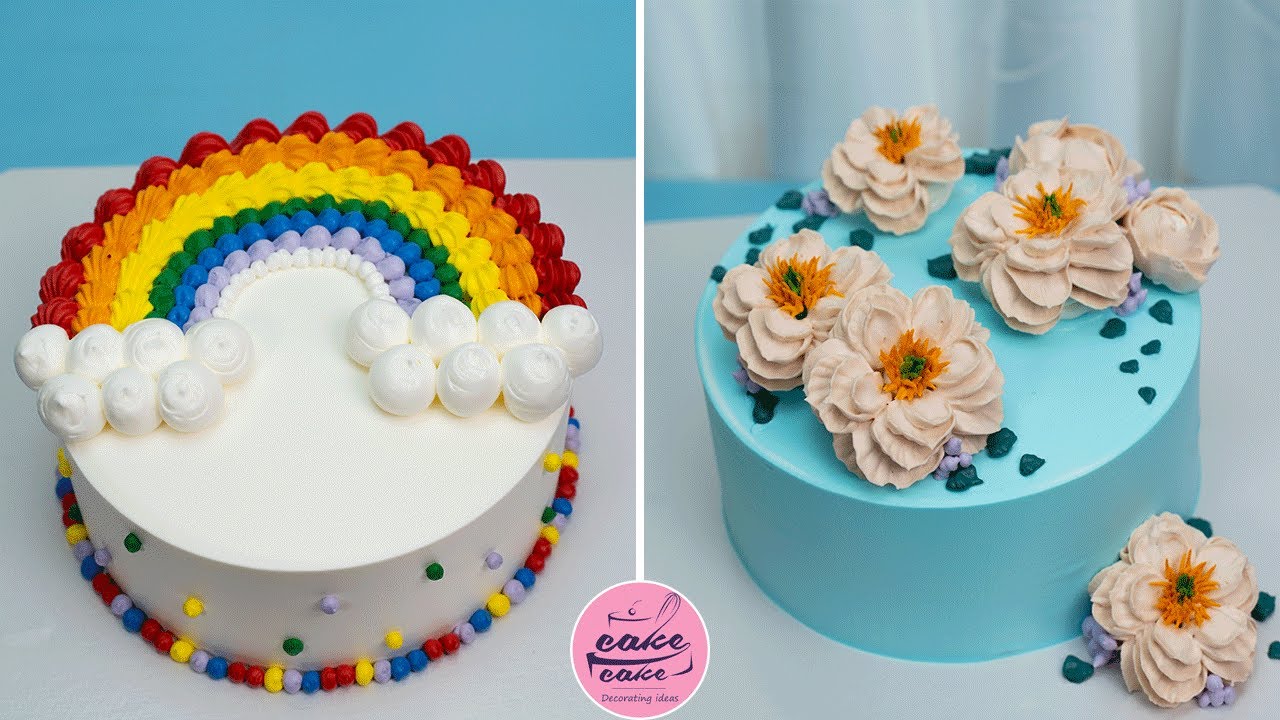Amazing RainBow Cake Decorating Ideas Like a Pro | Most Satisfying Flowers Cake Tutorials - YouTube