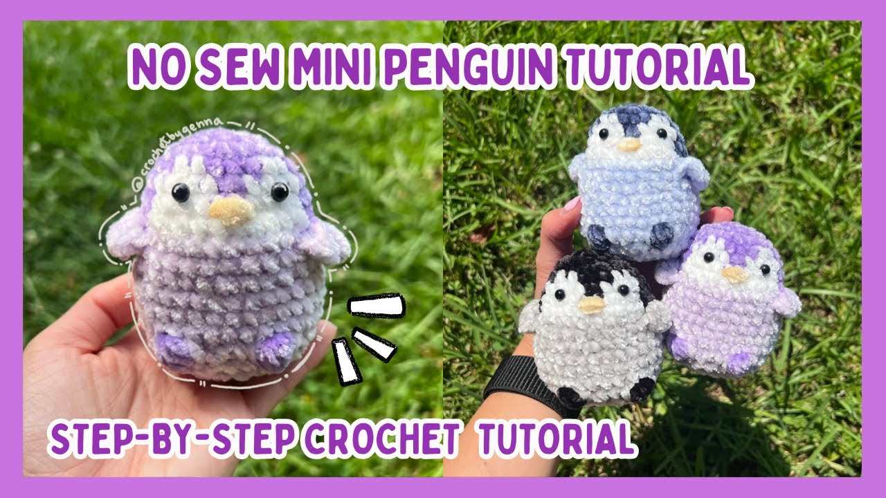 No Sew Mini Penguin Crochet Tutorial 🐧 FREE Amigurumi Pattern Step by ...