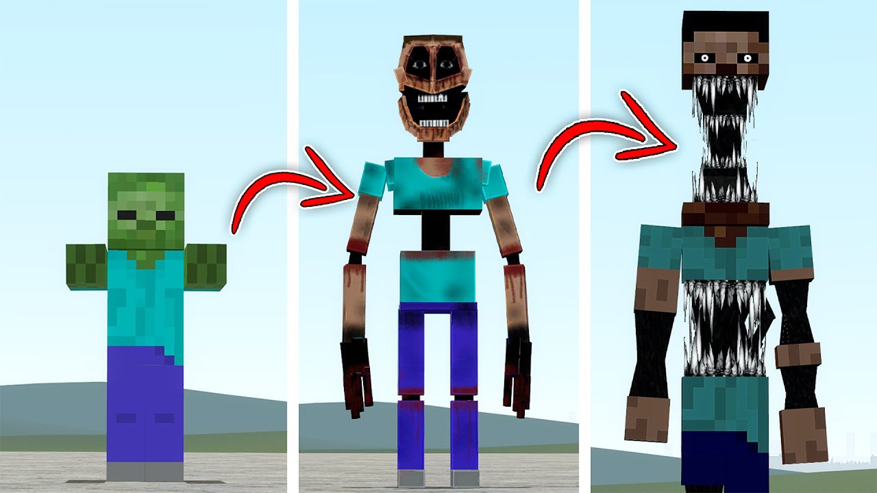 EVOLUTION OF HORROR STEVE MINECRAFT!? Garry's Mod - YouTube