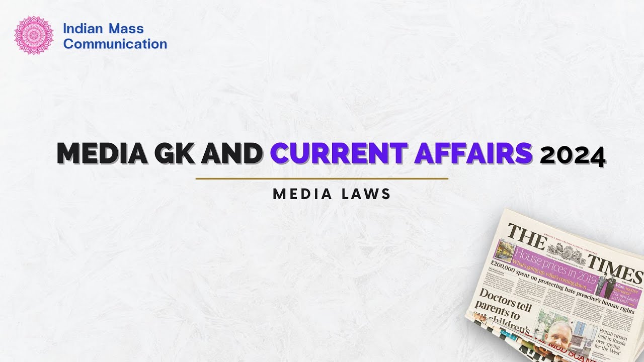 Media law Current Affairs 2024 | UGC NET | Mass Communication and ...