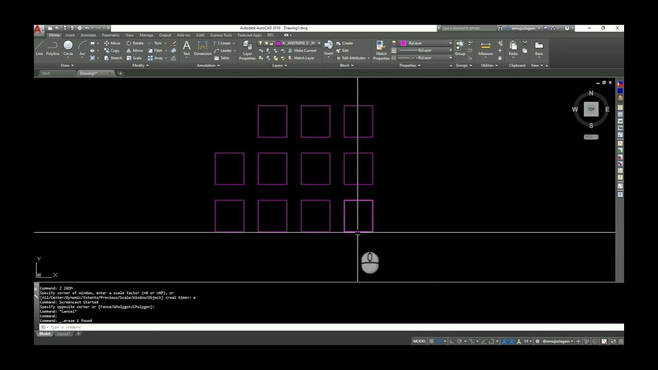 erase array in autocad - YouTube