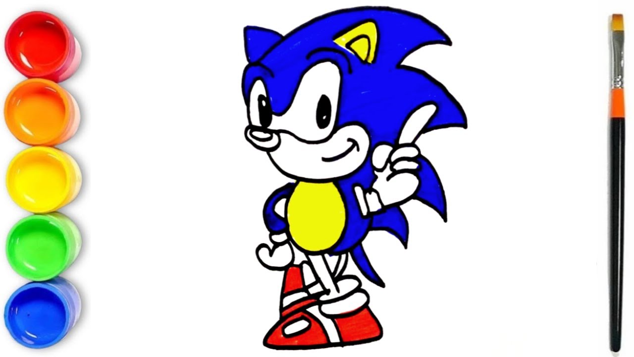 How to draw Sonic - Sonic Drawing - Draw Classic Sonic - YouTube