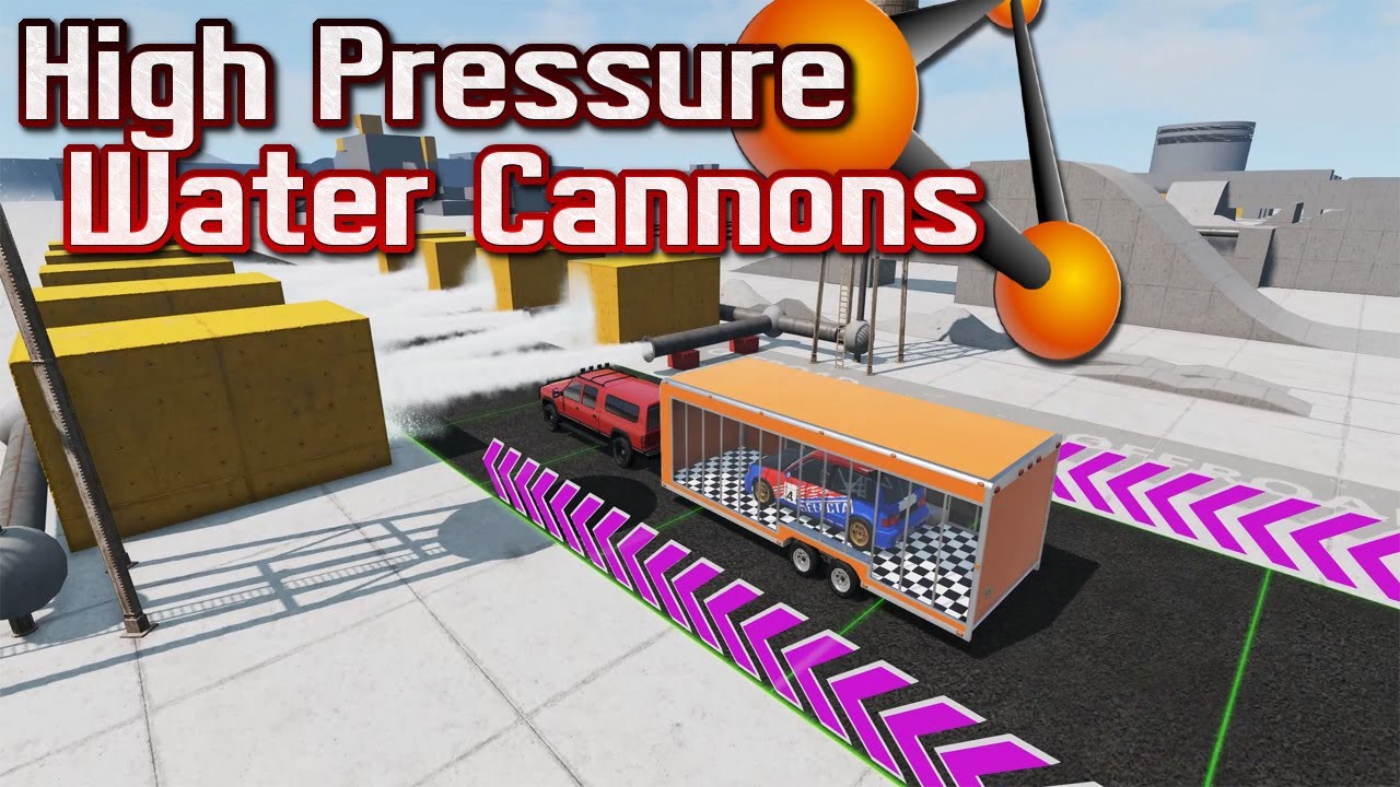 BeamNG - High Pressure Water Cannons - YouTube
