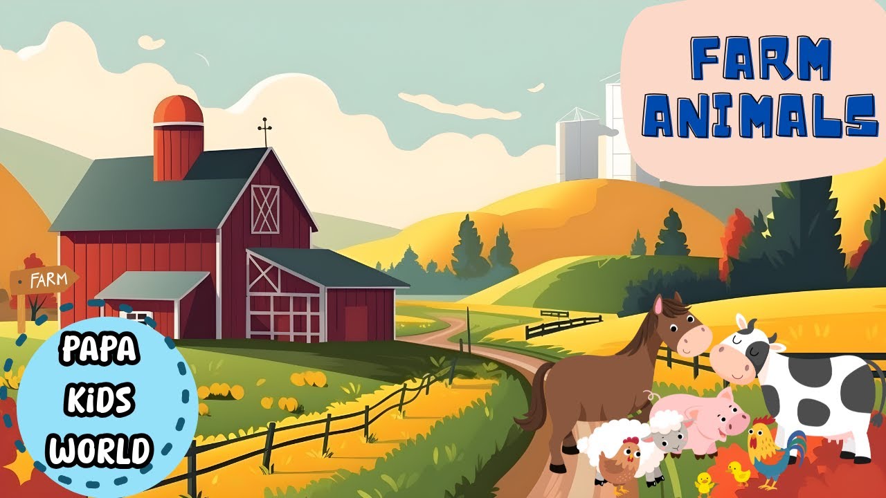 Learn farm animals for kids, toddlers and children | English ...