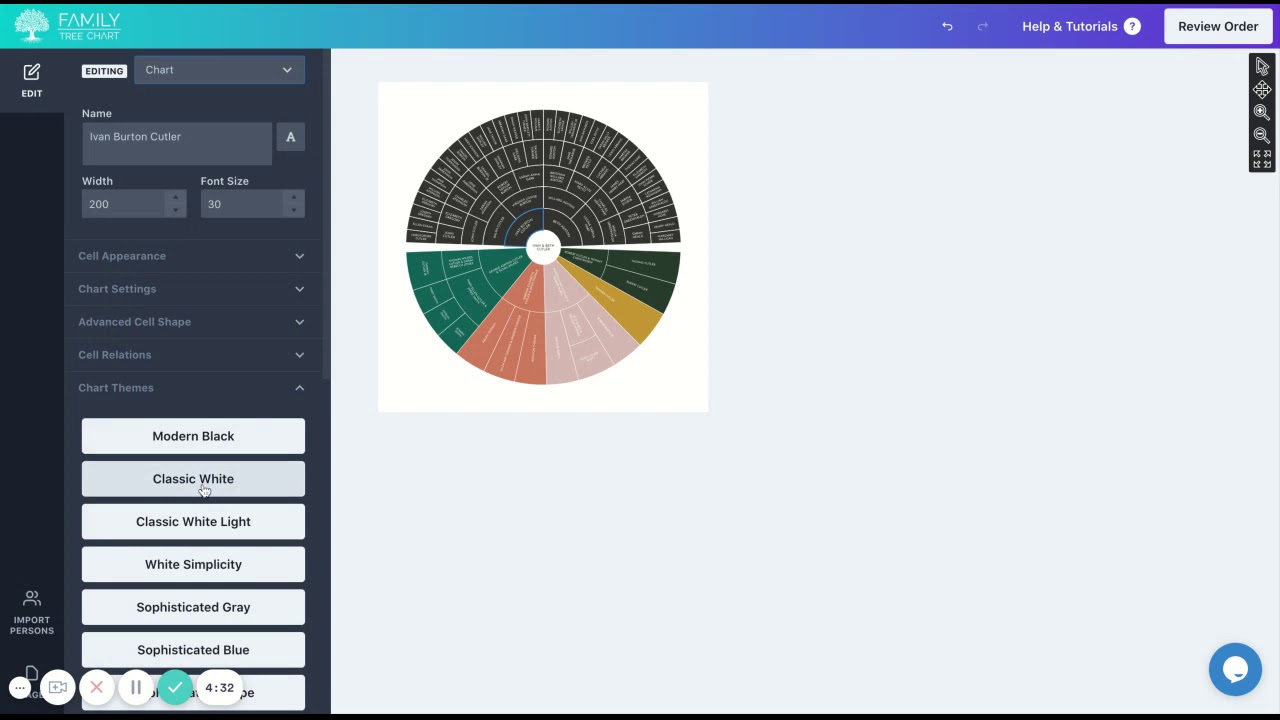 Changing Colors for Ancestry + Descendancy Family Tree Chart Templates ...